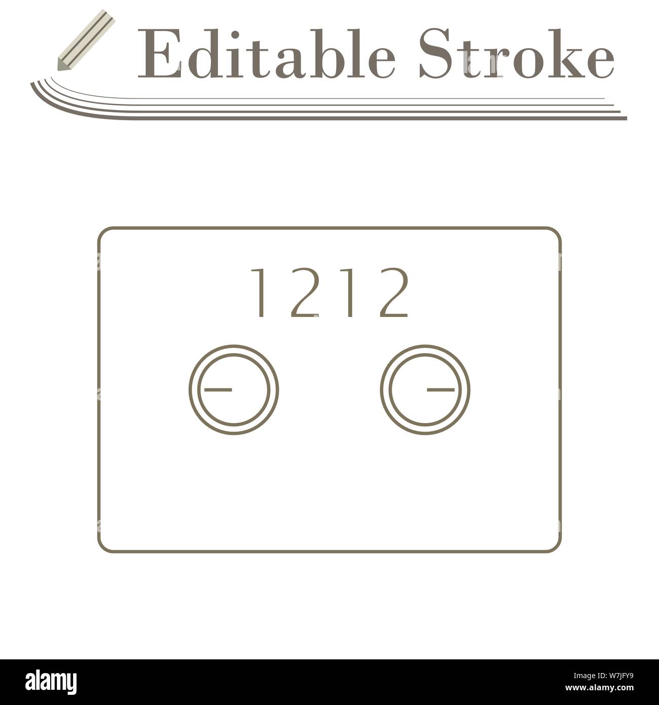 Safe Cell Icon. Editable Stroke Simple Design. Vector Illustration ...