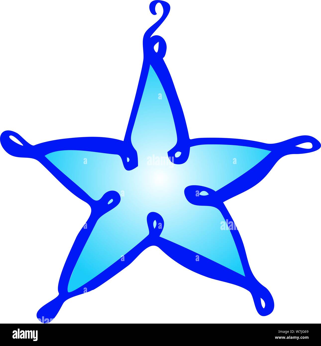 Christmas toy star on a white background hand draw isolated Vector ...