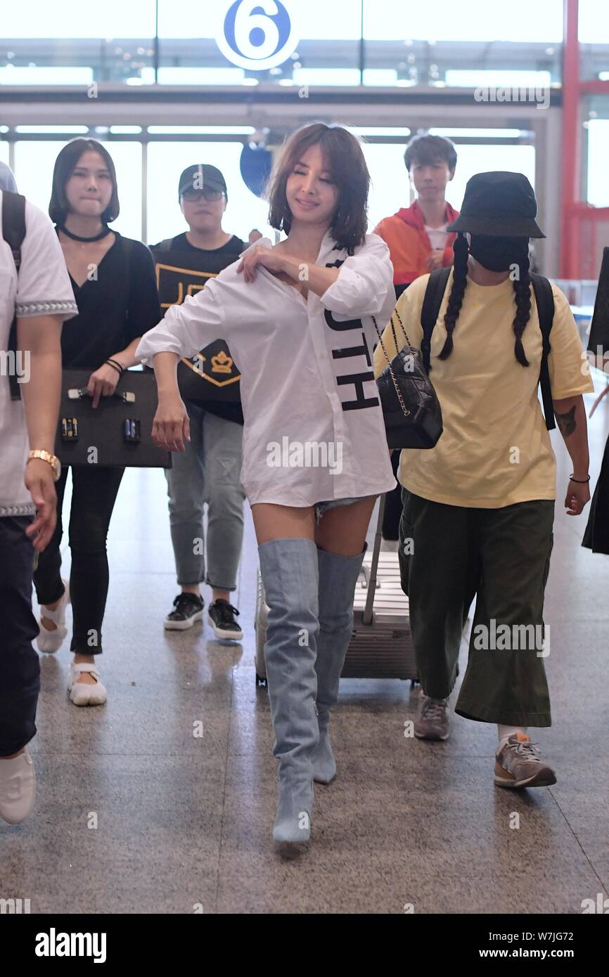 Taiwanese singer Jolin Tsai is pictured at the Beijing Capital ...