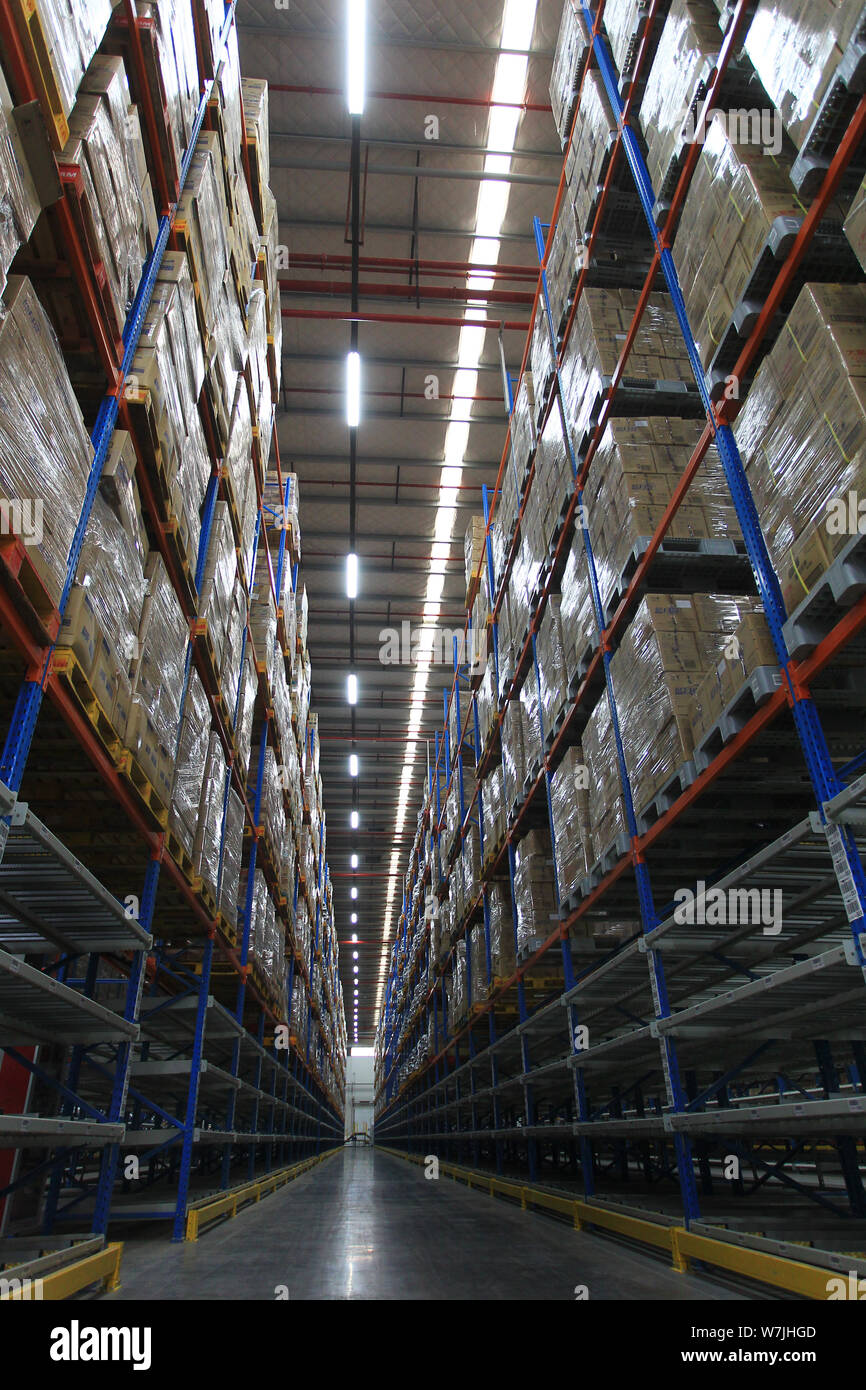 Interior view of the smart warehouse in the third-generation ...