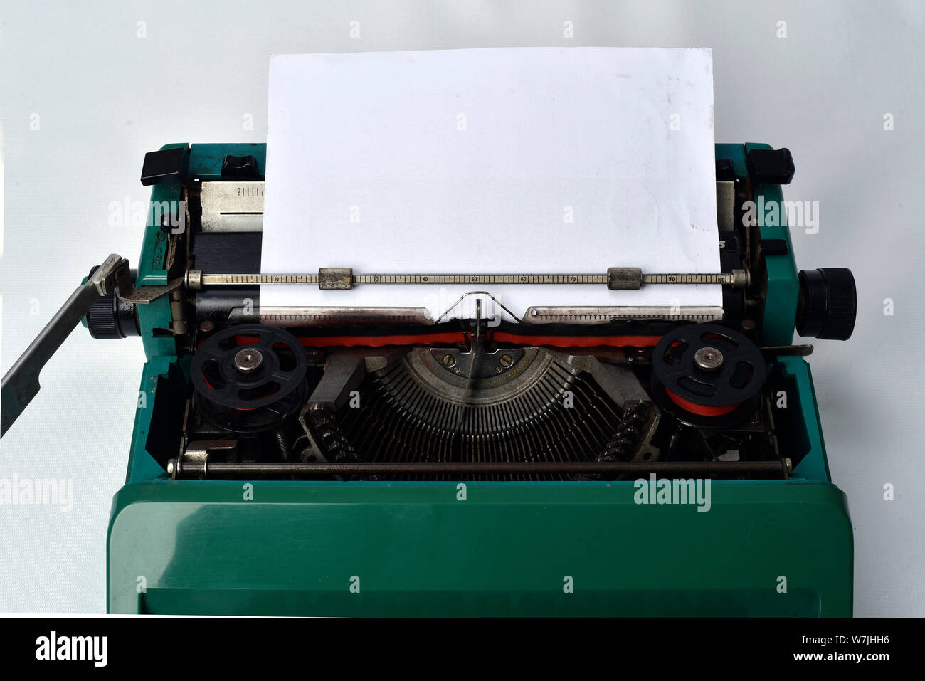 vintage Retro Old Typewriter on White Background Stock Photo - Alamy