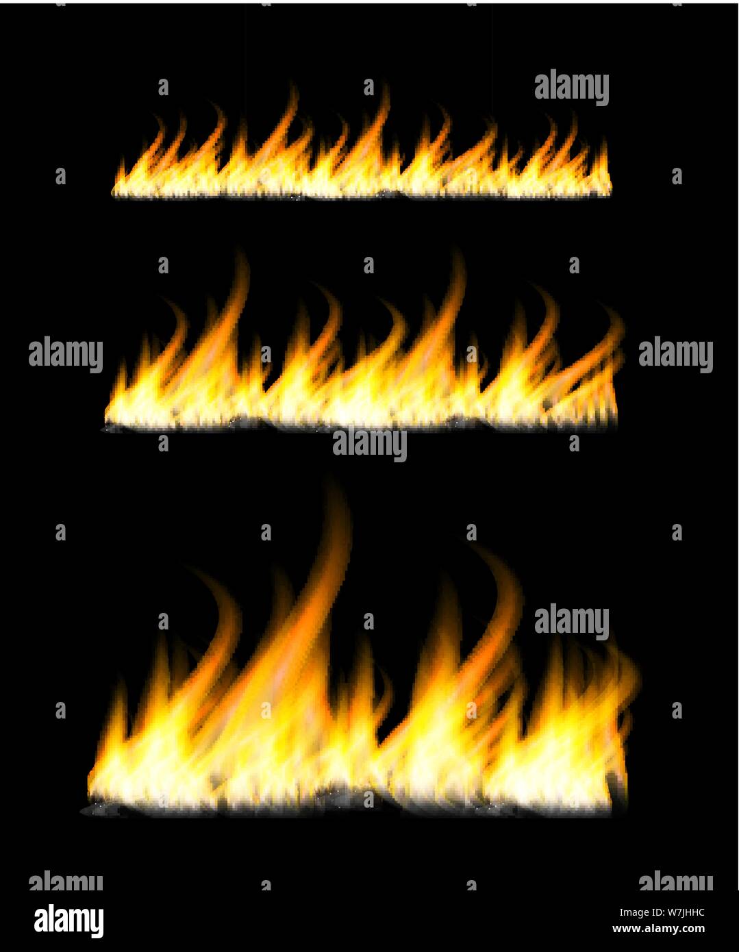 Fire flames vector set hi-res stock photography and images - Alamy