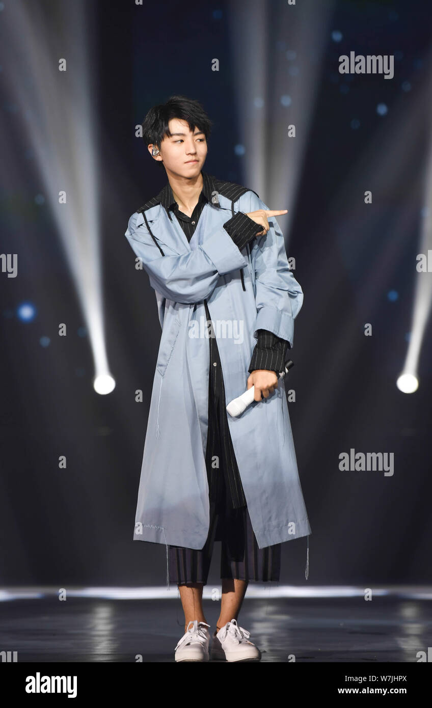 Karry Wang Or Wang Junkai Of Chinese Boy Group Tfboys Performs During