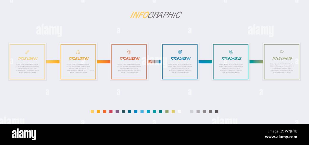 Vector infographics timeline design template with rectangular elements ...