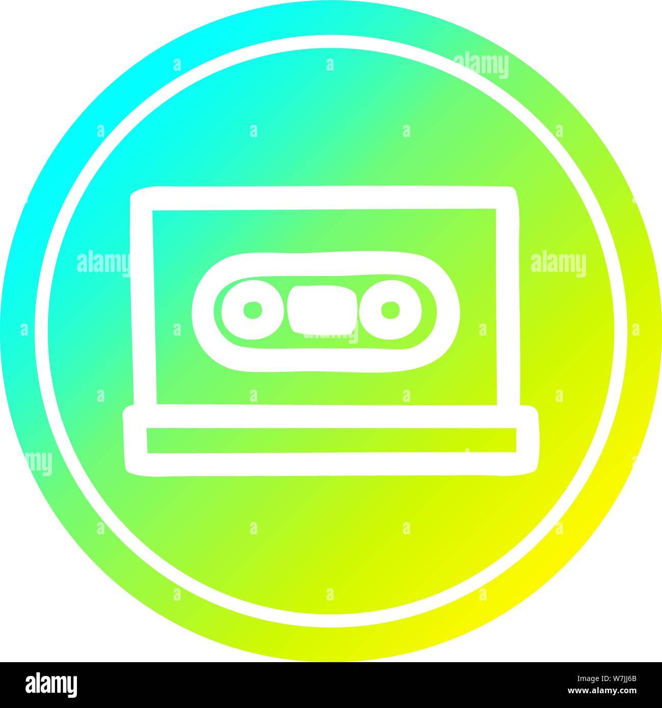 cassette tape circular icon with cool gradient finish Stock Vector Image & Art - Alamy