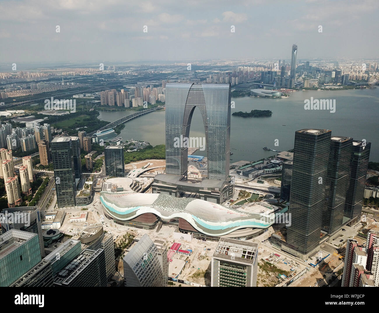 --FILE--View of the Suzhou Center and the 300-meter-high ''Gate of the ...