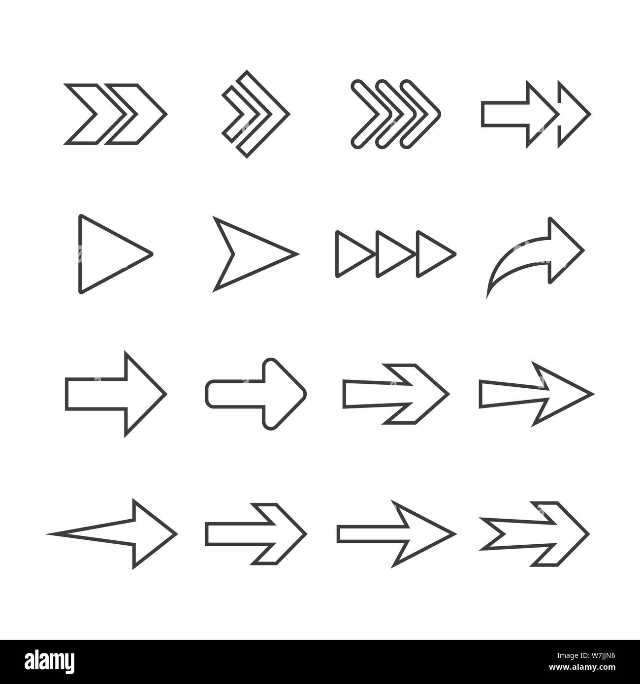 Vector illustration, flat design. Arrow icon set Stock Vector Image ...