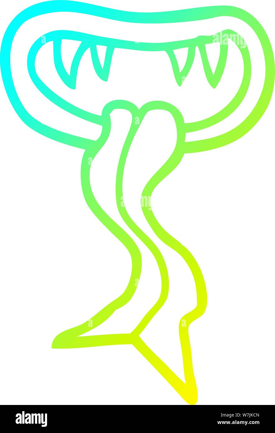 cold gradient line drawing of a cartoon monster mouth Stock Vector ...