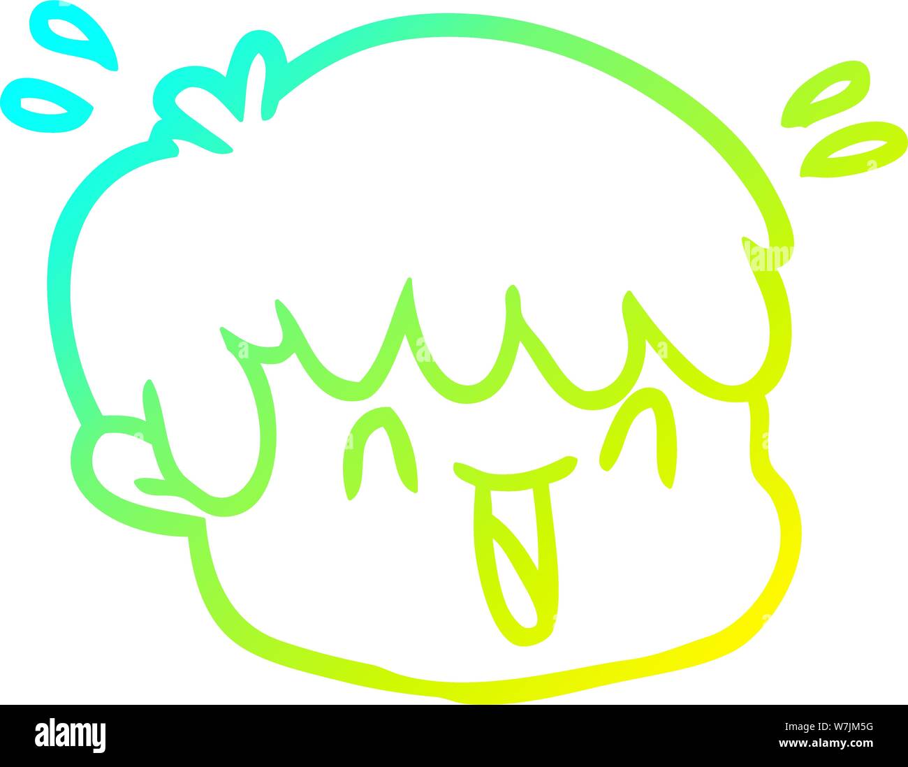cold gradient line drawing of a cartoon male face Stock Vector Image ...