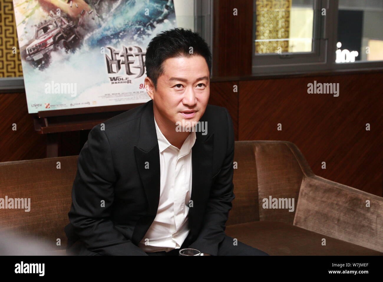 Chinese actor and director Wu Jing is interviewed during a premiere ...
