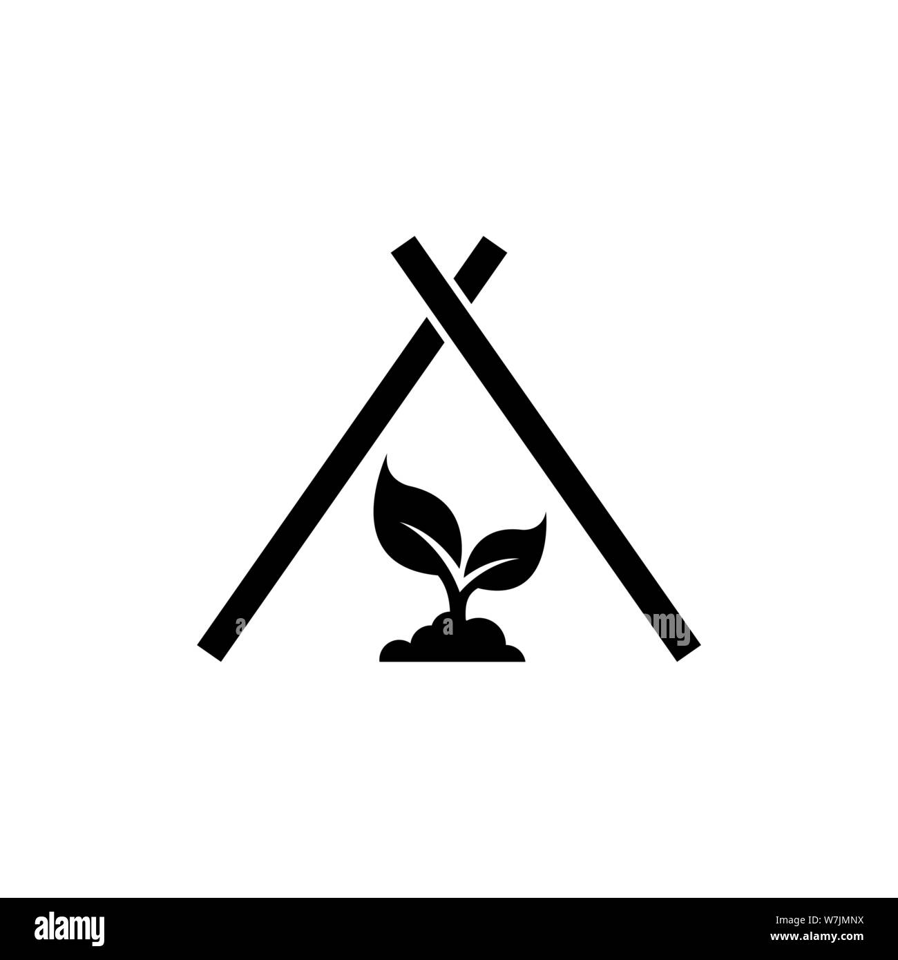 Sprout Leaf in Greenhouse, Agriculture. Flat Vector Icon illustration ...