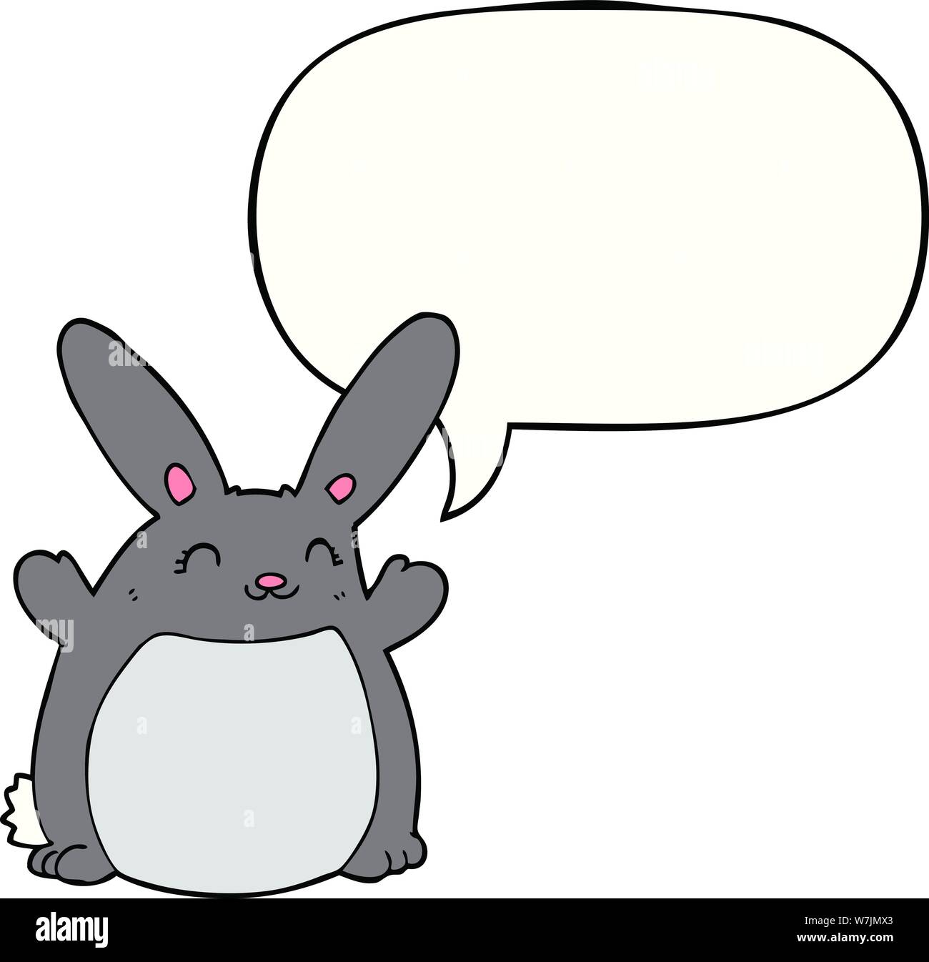 Cartoon illustration rabbit talking Stock Vector Images - Alamy