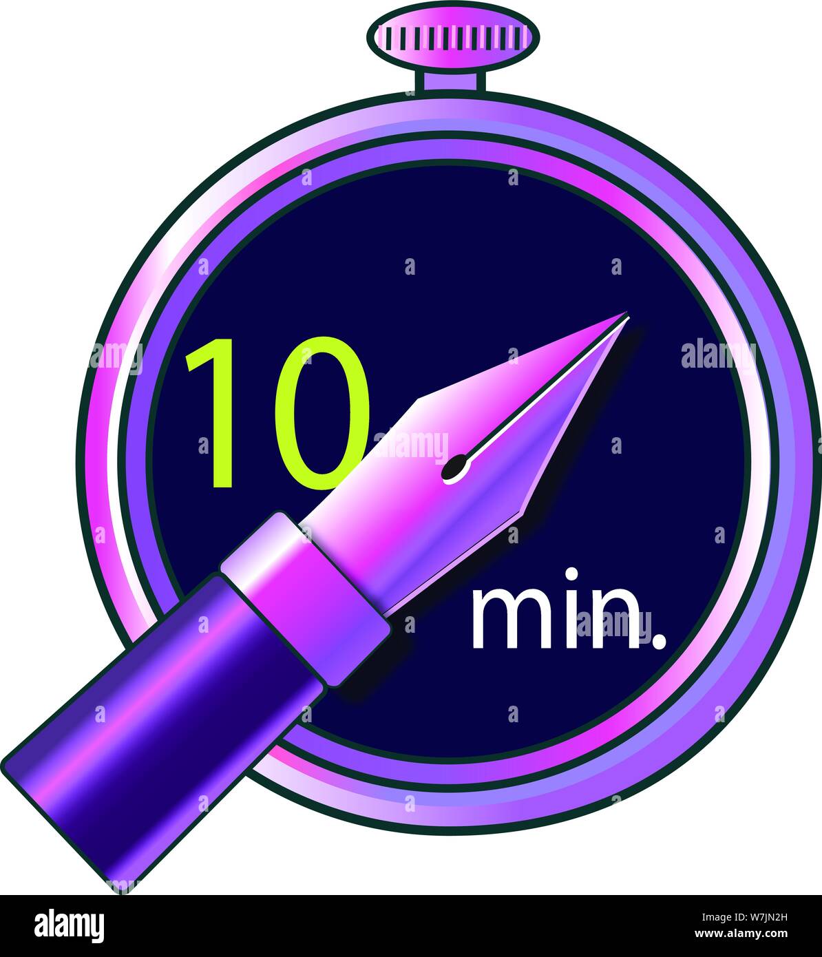 Vintage clock fountain pen Stock Vector Images - Alamy