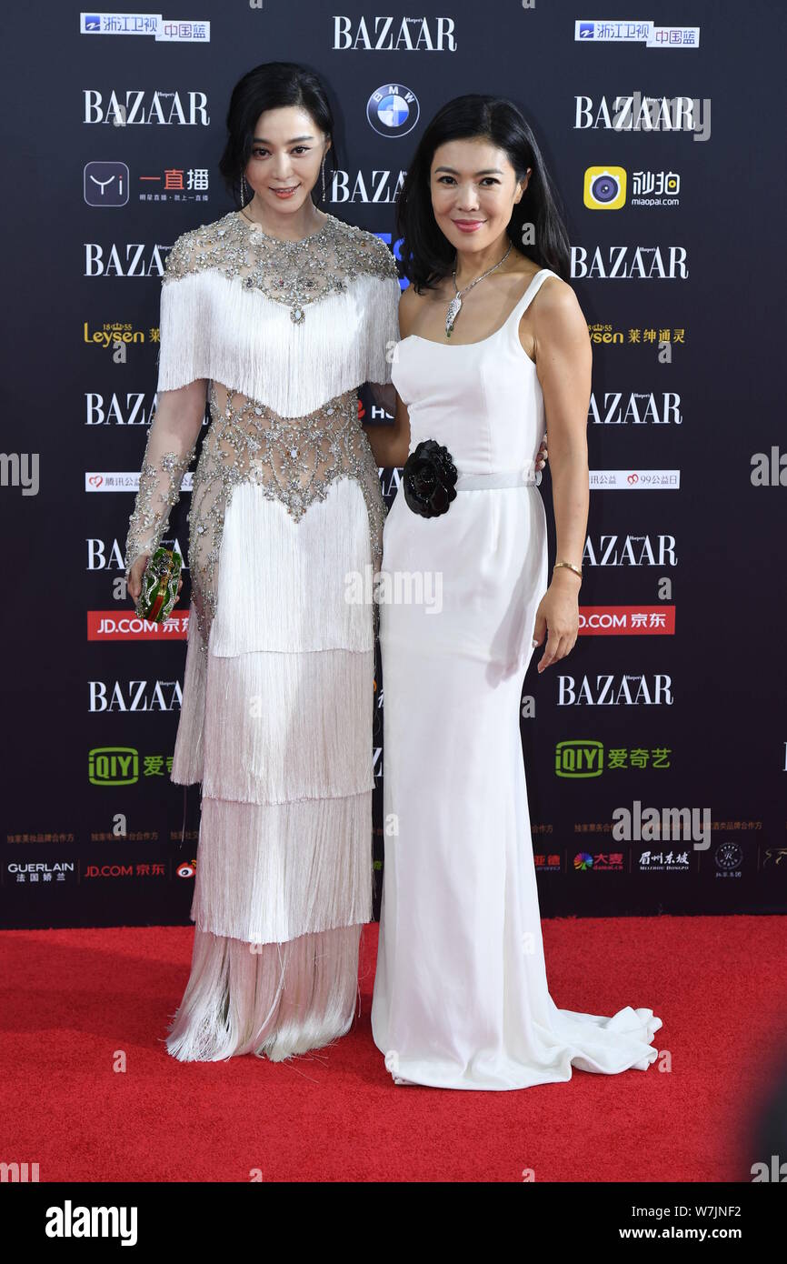 Chinese actress Fan Bingbing, left, and Su Mang, editor in chief of ...