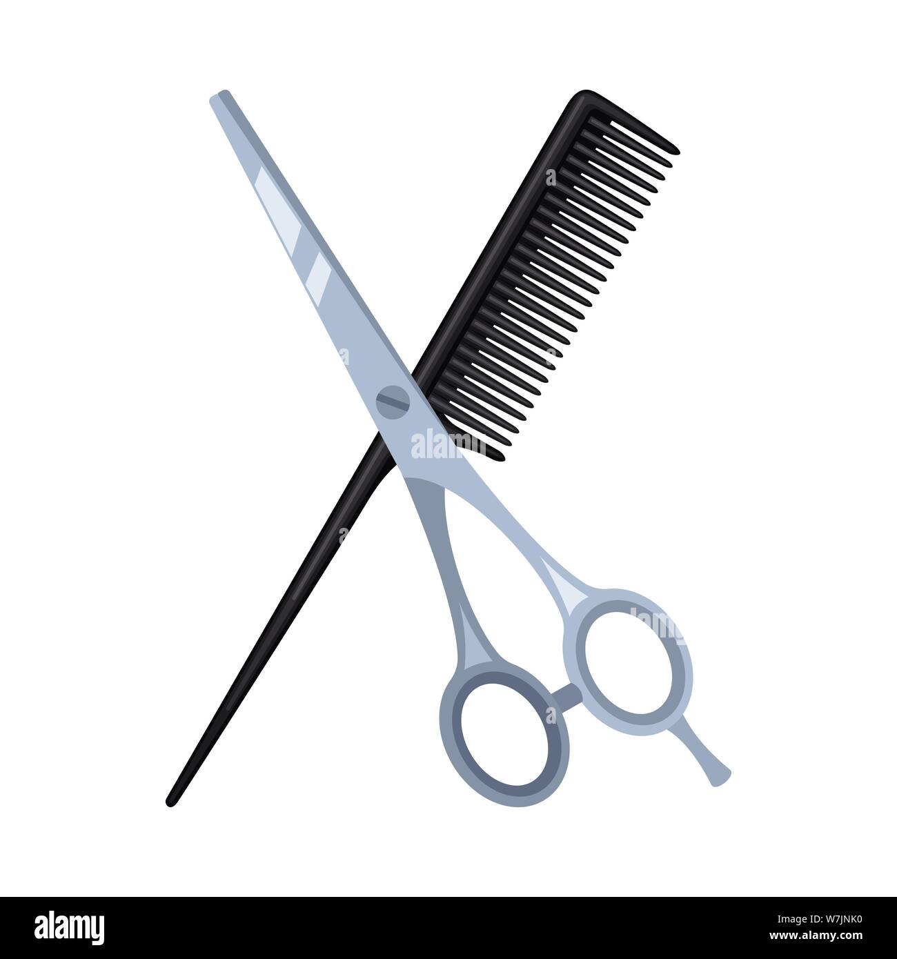 Colorful cartoon comb and scissors sign Stock Vector Image & Art - Alamy