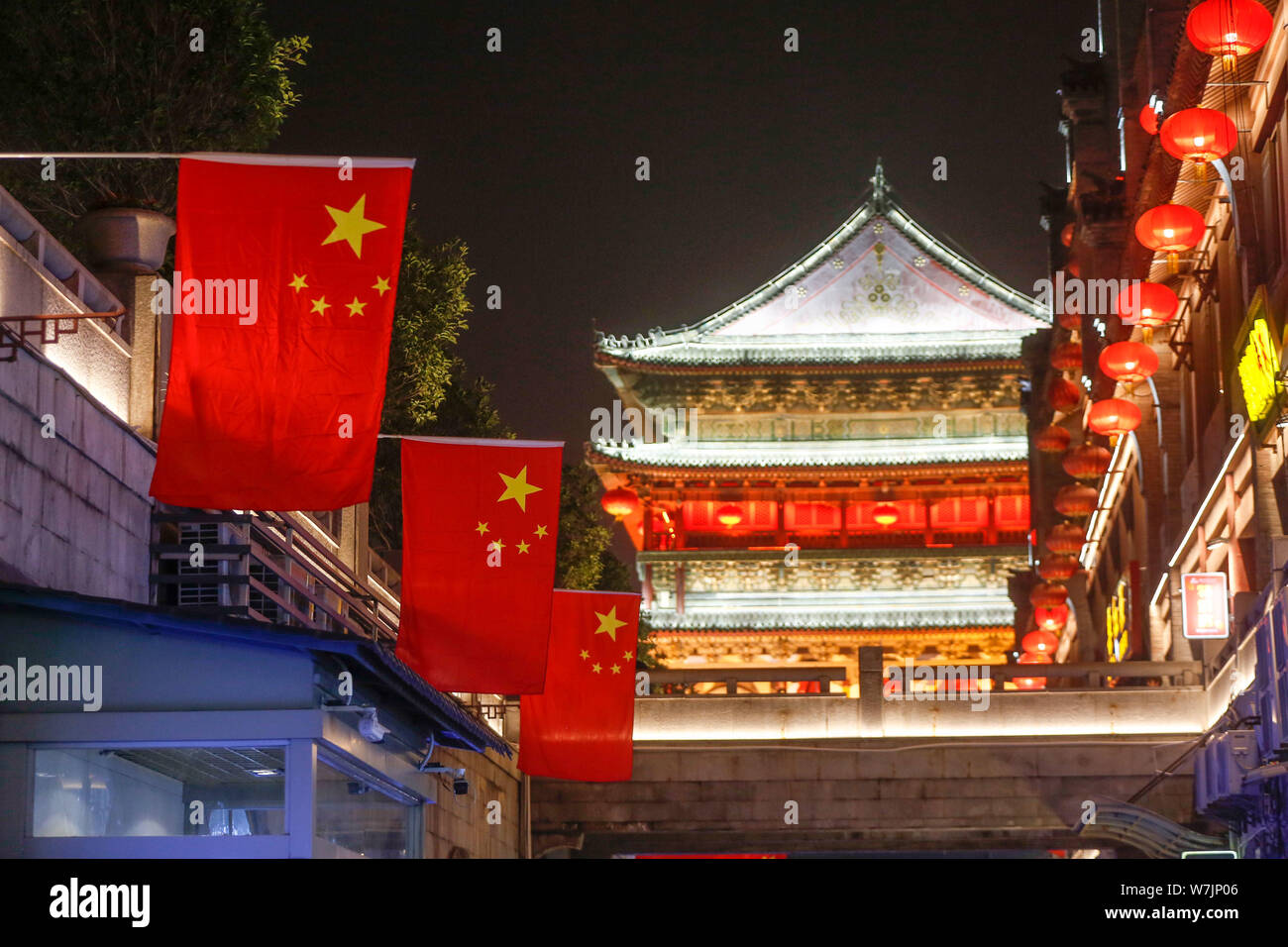 Chinese National Flags Outside High Resolution Stock Photography and ...