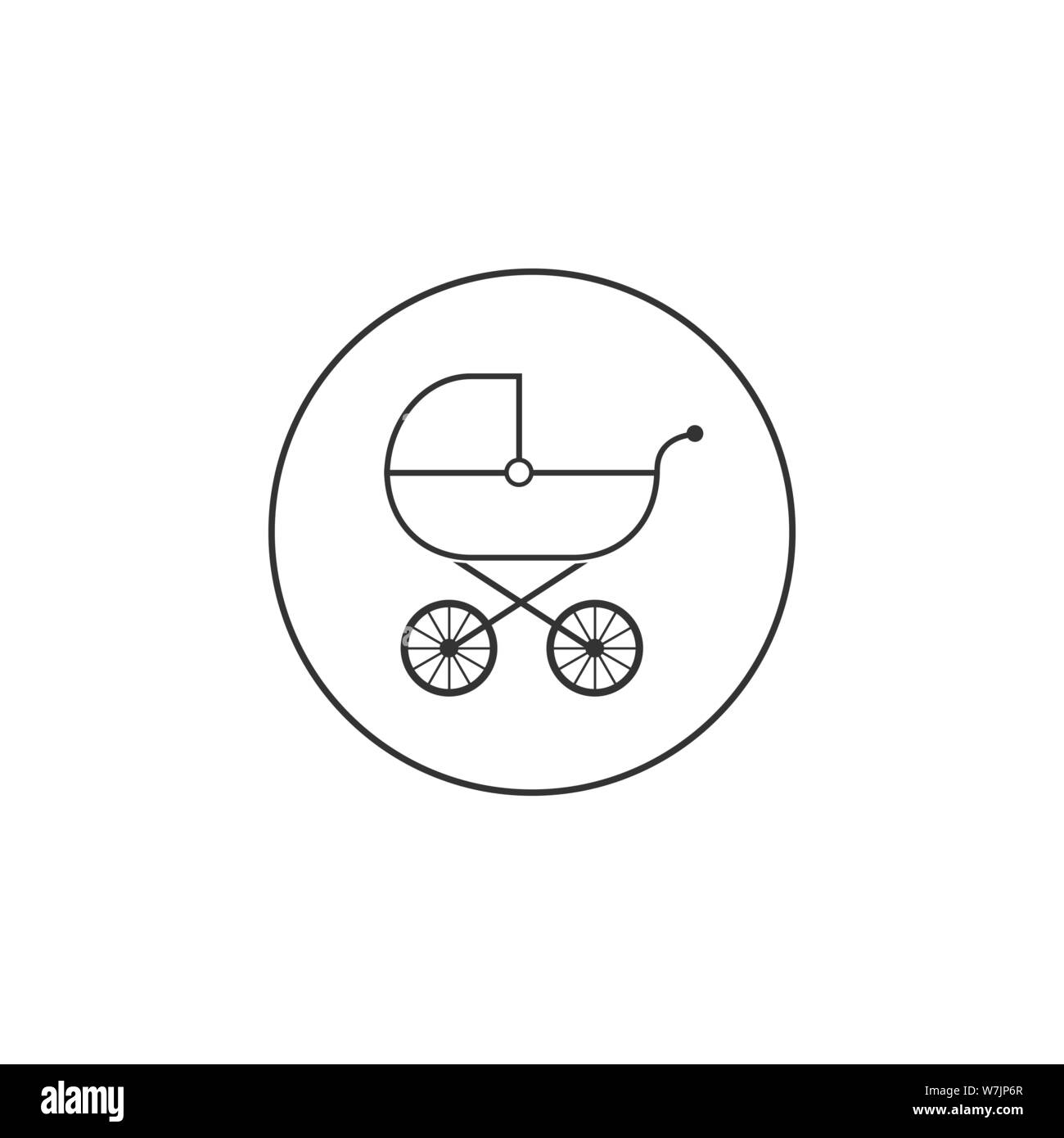 Vector illustration, flat design. Baby, carriage, buggy pram stroller ...