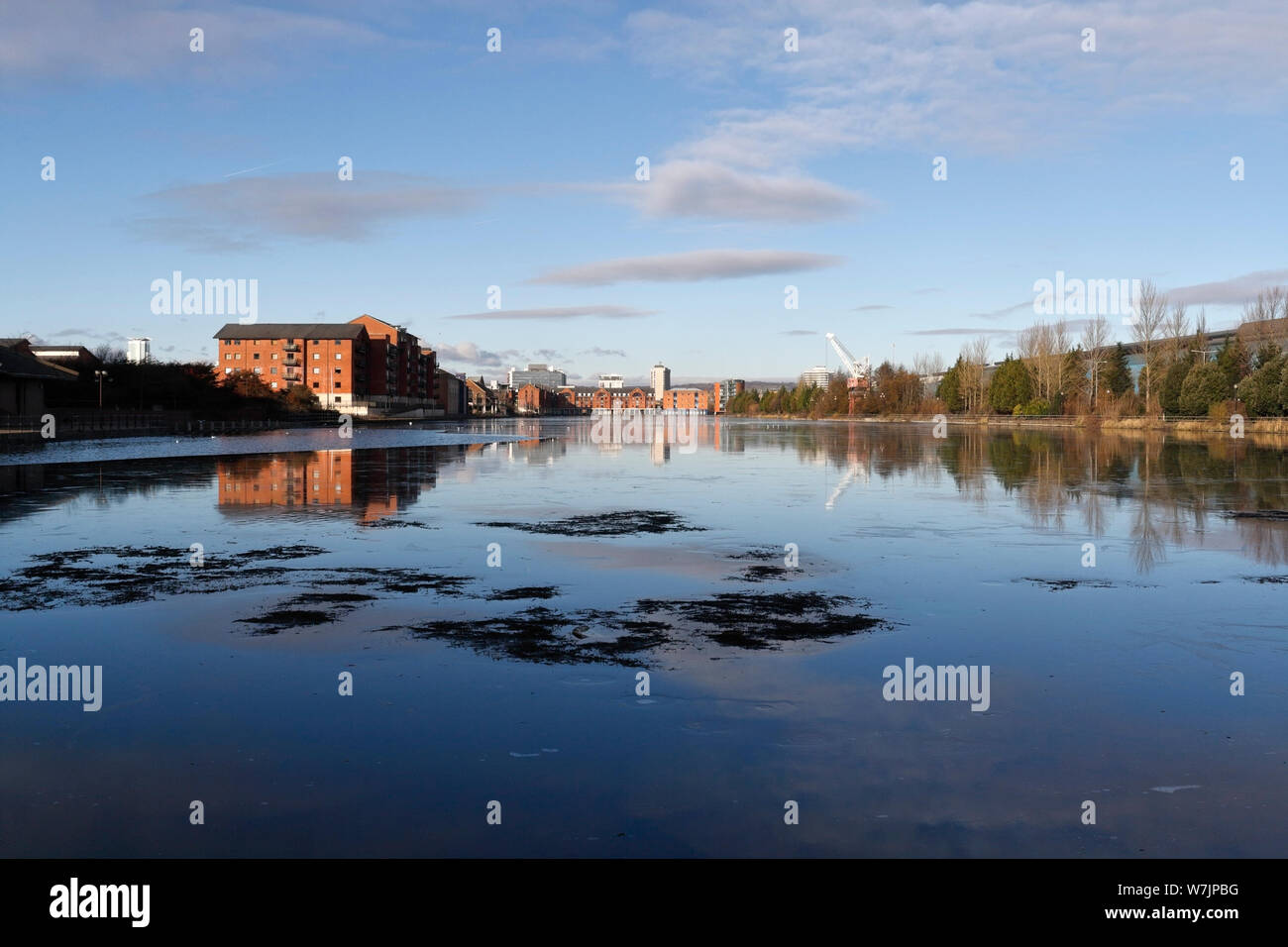 The former Bute east dock in Cardiff Bay, Wales UK Stock Photo - Alamy