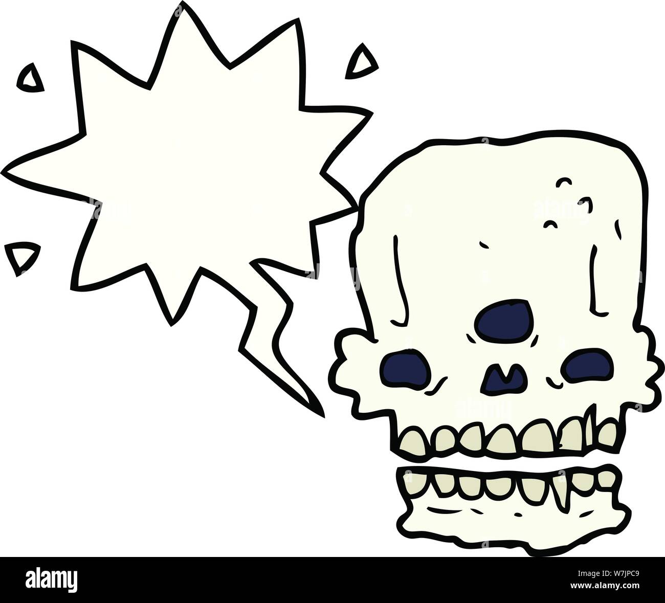 Cartoon spooky skull speech Cut Out Stock Images & Pictures - Alamy