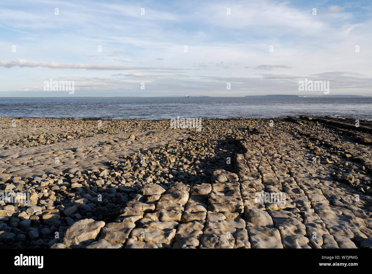 Lavernock Point, Severn estuary, Wales coast UK Welsh coast coastline ...