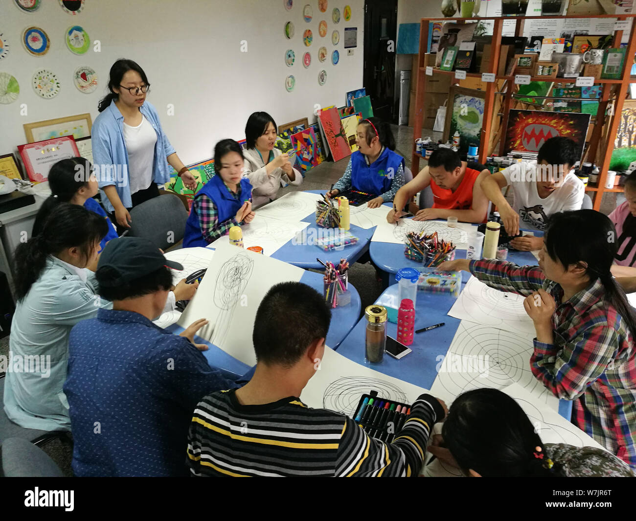 Children with mental and intellectual disabilities create colorful ...