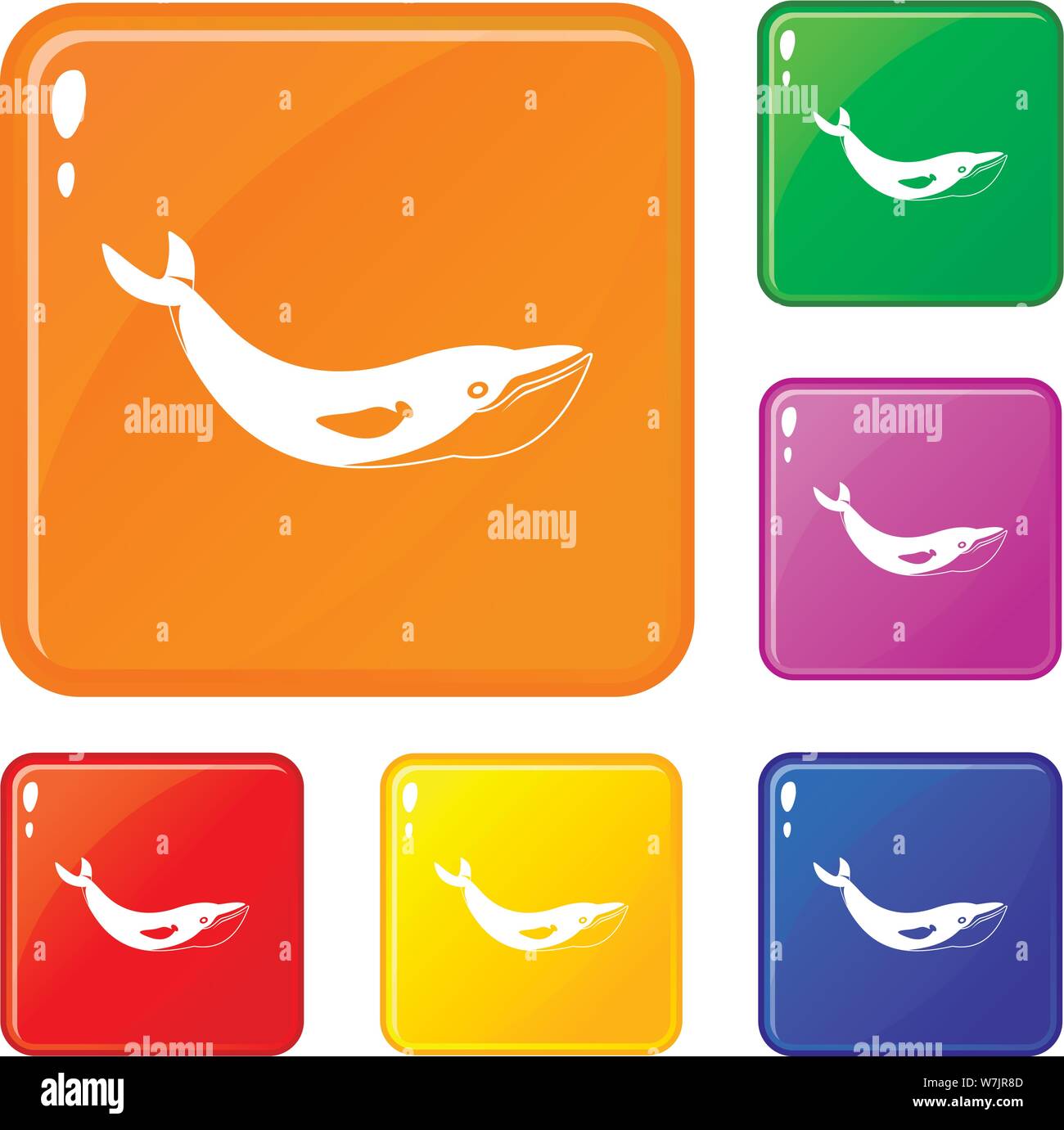 Whale icons set vector color Stock Vector Image & Art - Alamy