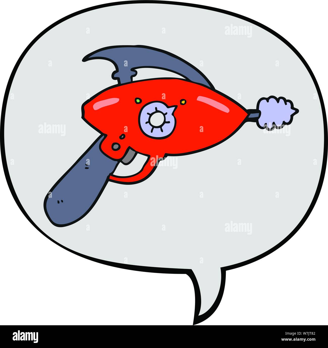 cartoon ray gun with speech bubble Stock Vector Image & Art - Alamy