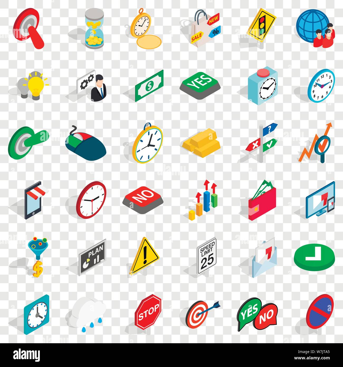 Indicator icons set, isometric style Stock Vector Image & Art - Alamy