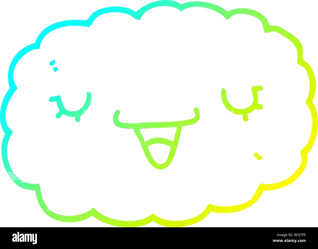 cold gradient line drawing of a cartoon cloud Stock Vector Image & Art ...