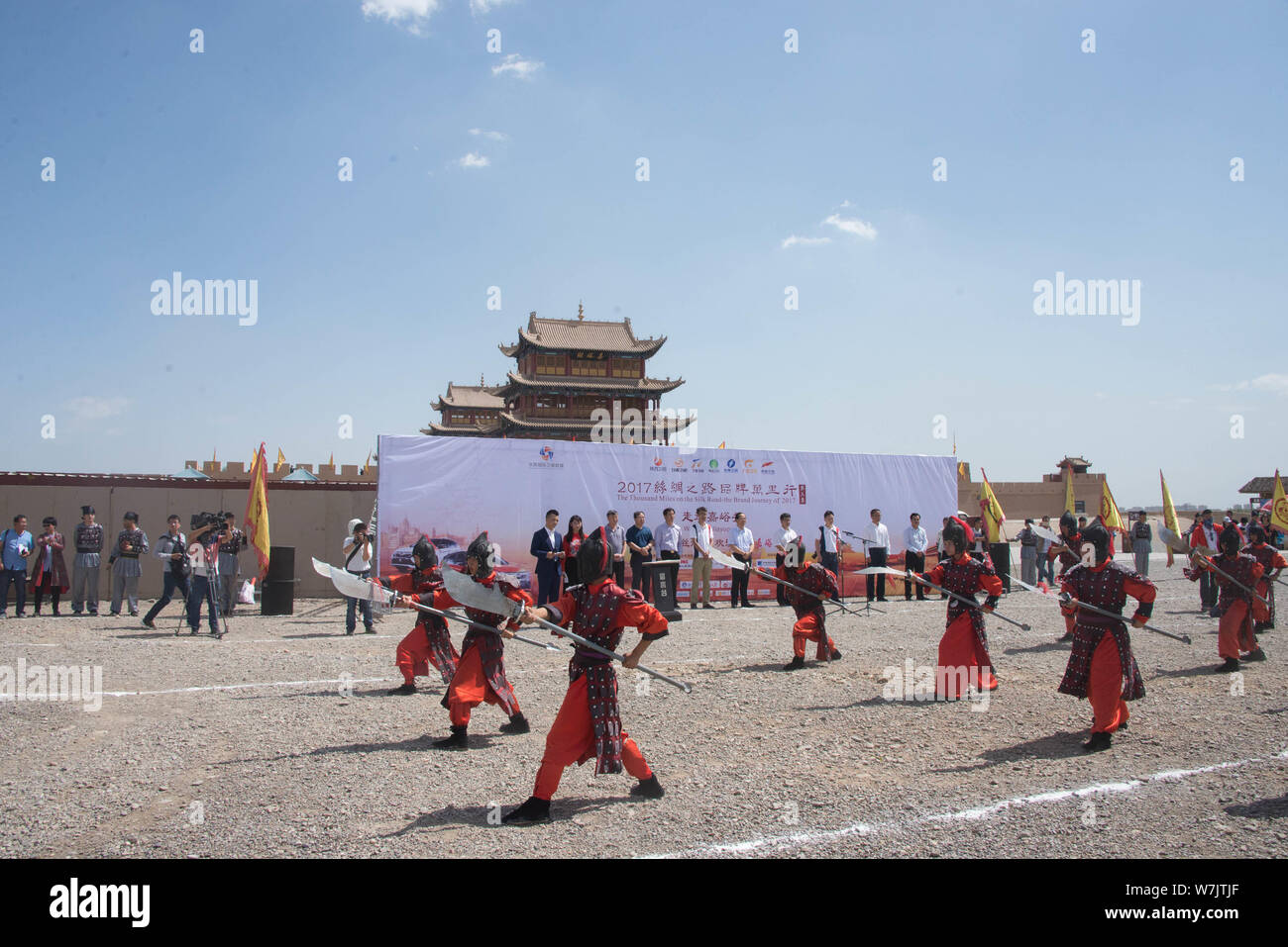 Chinese artists dressed in traditional costumes are seen during an ...