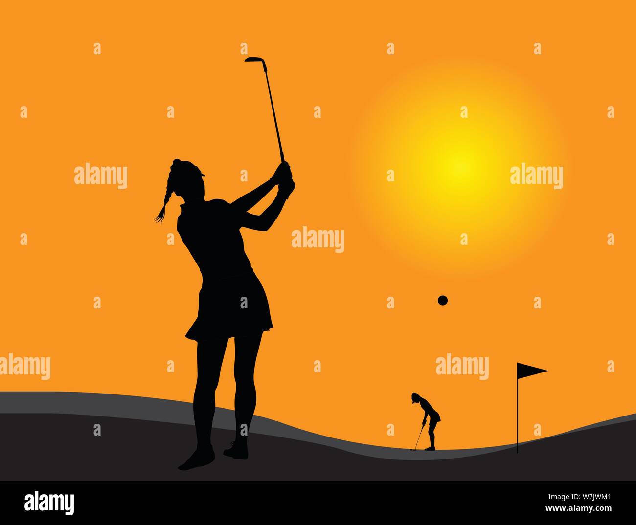 Lady sunset Stock Vector Images - Alamy