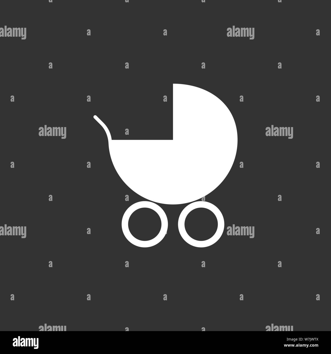 Vector illustration, flat design. Baby, carriage, buggy pram stroller ...