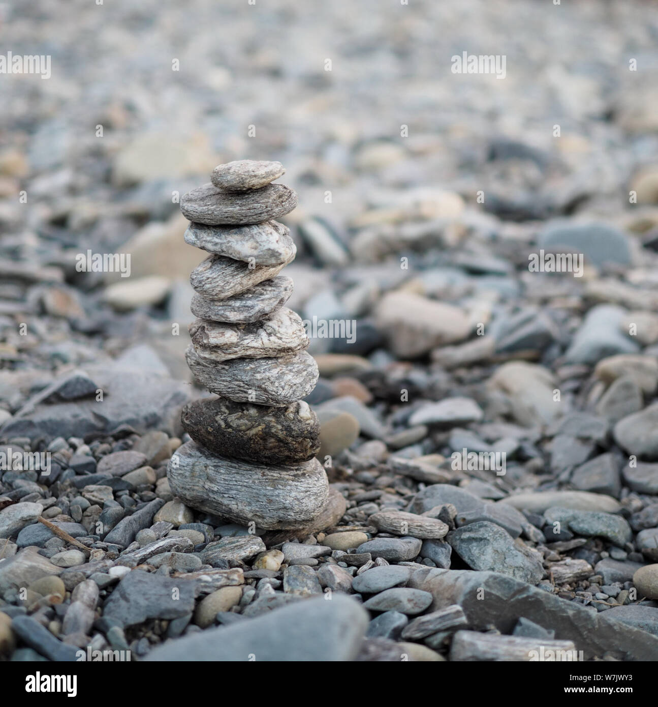Select of focus Stacking stones on blurred of nature background ...