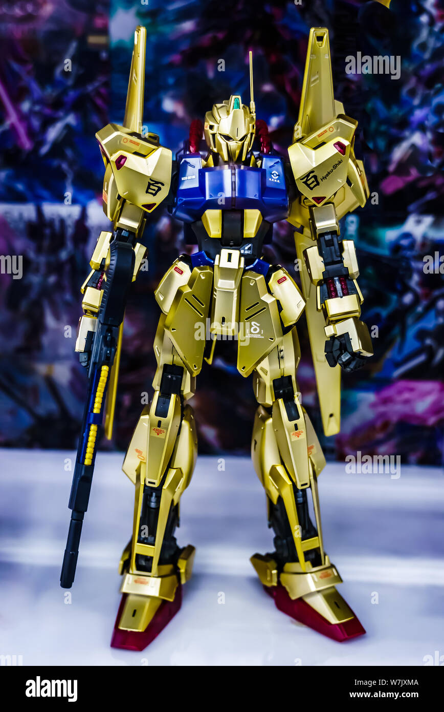 Tokyo, Japan - May 11, 2019: Gundam on display. Yodobashi Akiba in ...