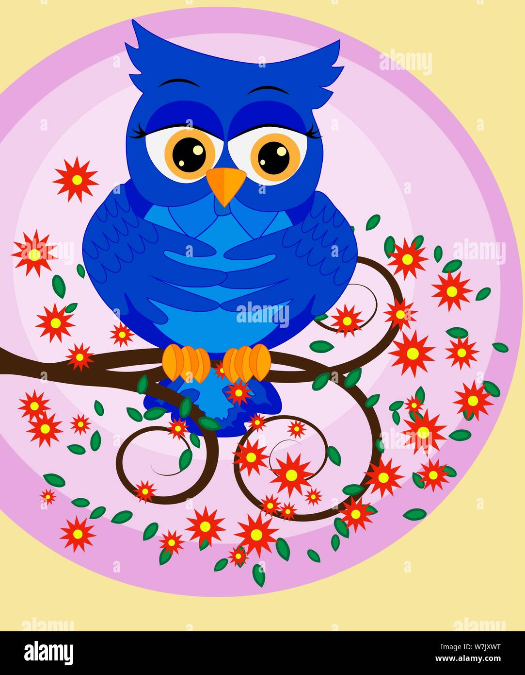 Blue Owl On Branch