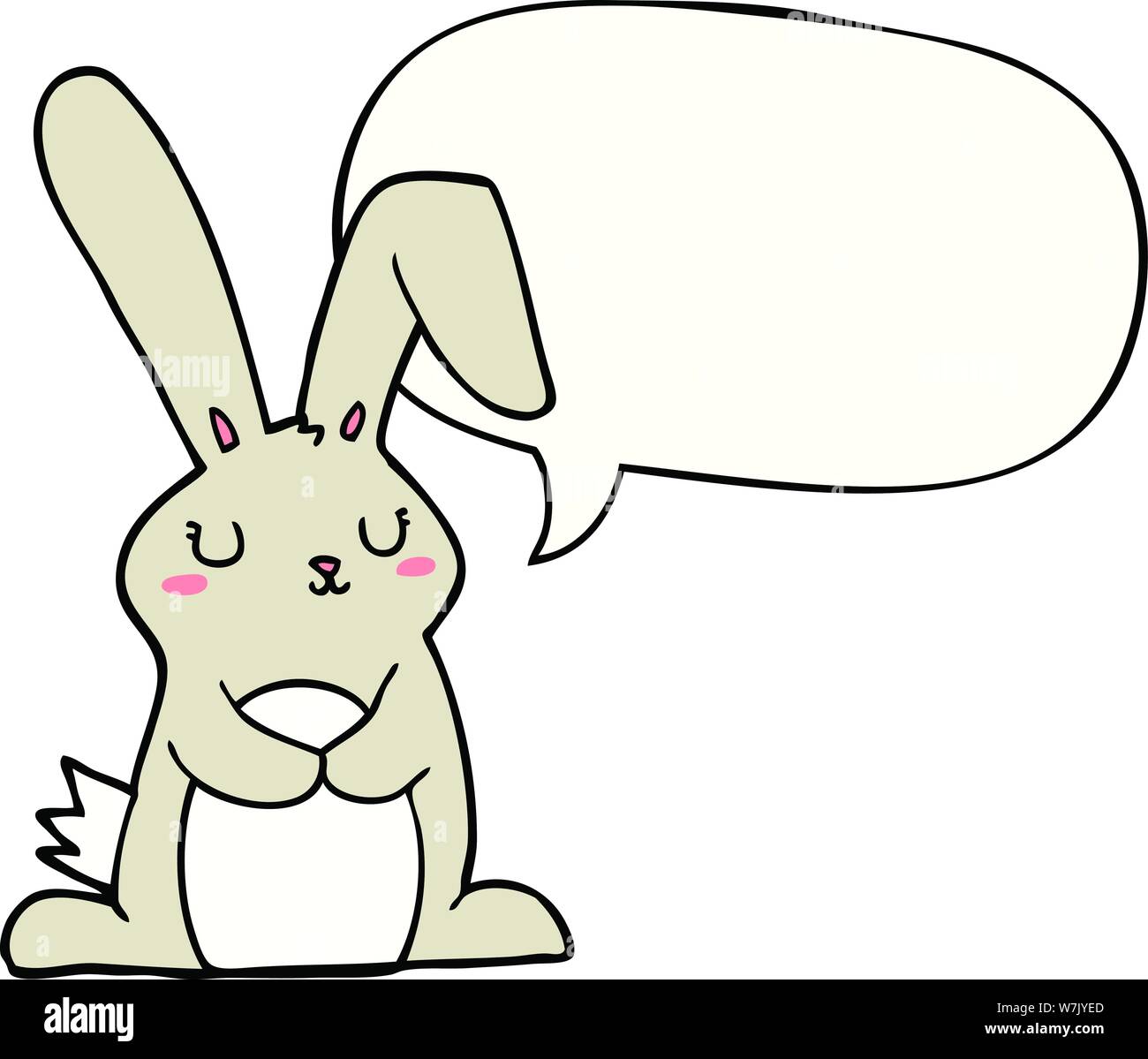 Cartoon illustration rabbit talking Cut Out Stock Images & Pictures - Alamy