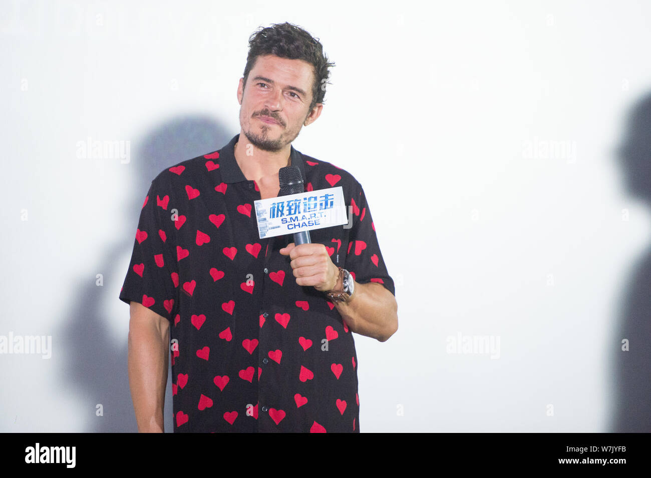 English actor Orlando Bloom attends a promotional event for his new ...