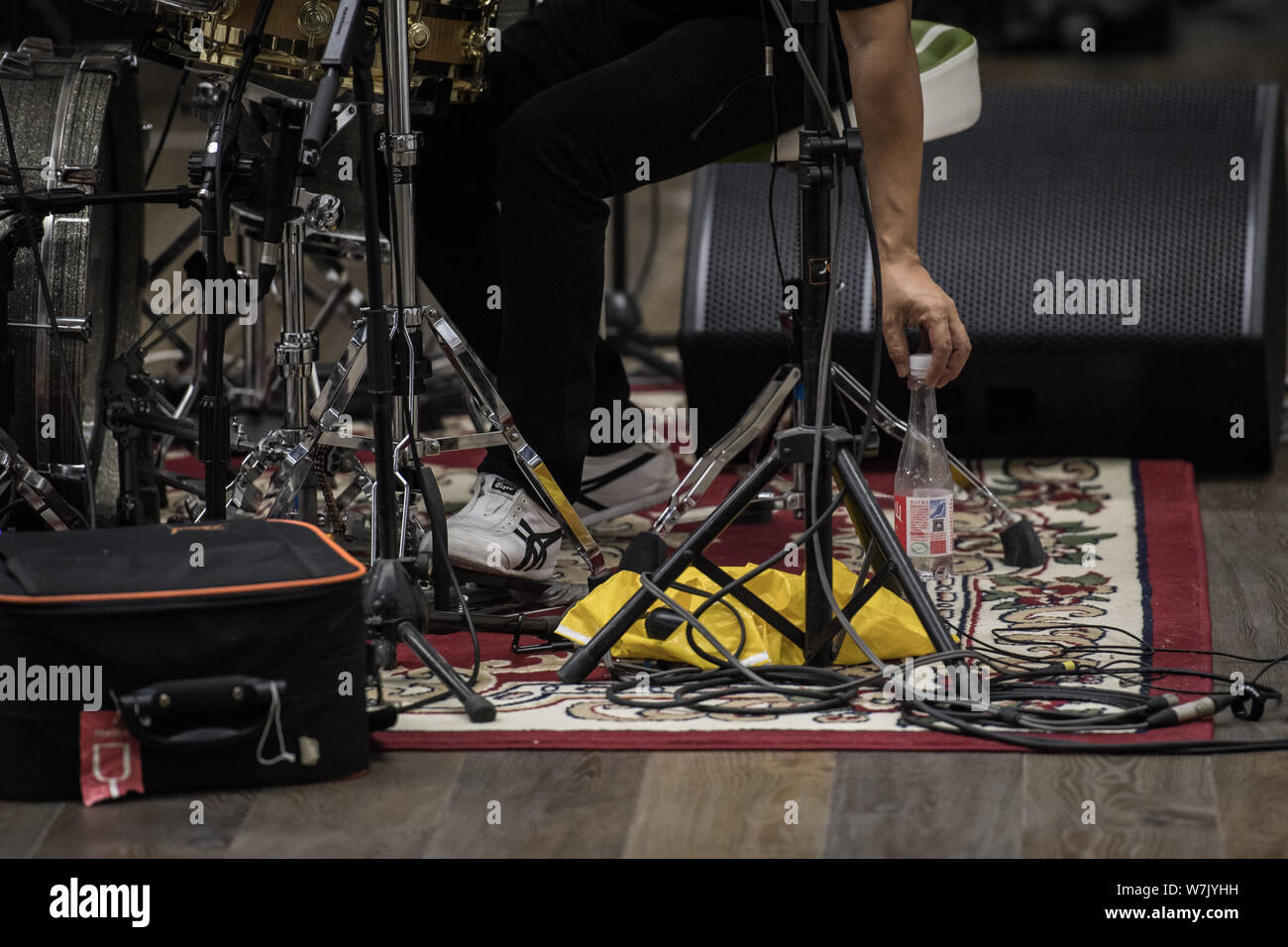 Chinese rock band Black Panther takes part in a rehearsal for the ...