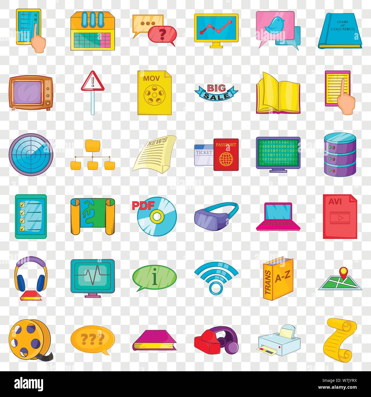 Information icons set, cartoon style Stock Vector Image & Art - Alamy