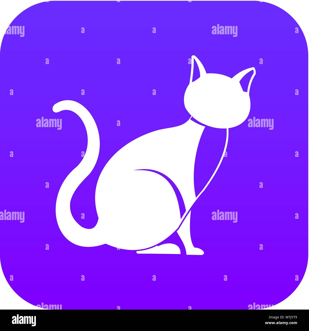 Cute purple cat sitting Cut Out Stock Images & Pictures - Alamy