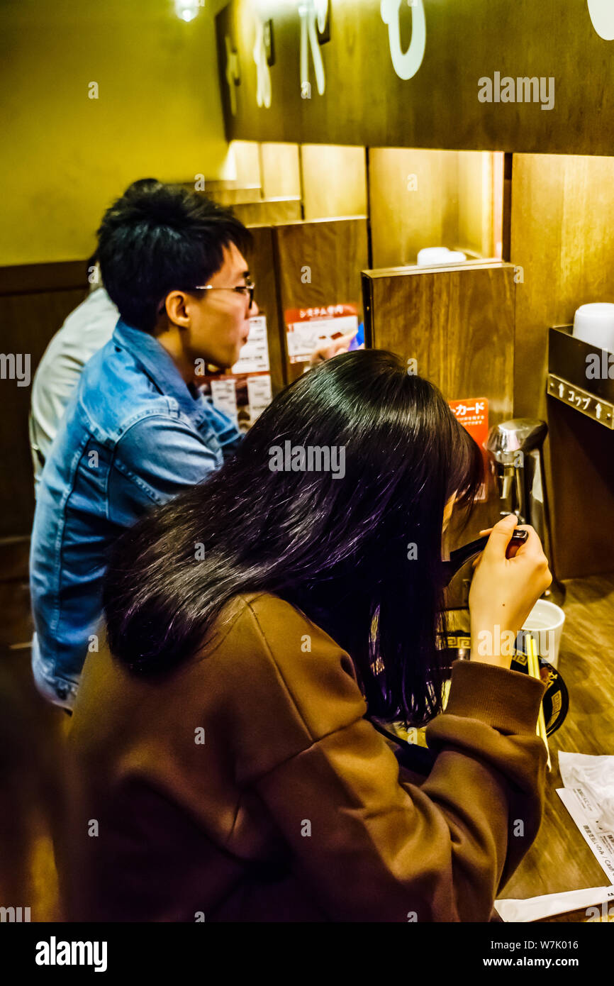 Tokyo, Japan - May 12, 2019: Ichiran Ramen is a popular ramen in Japan ...