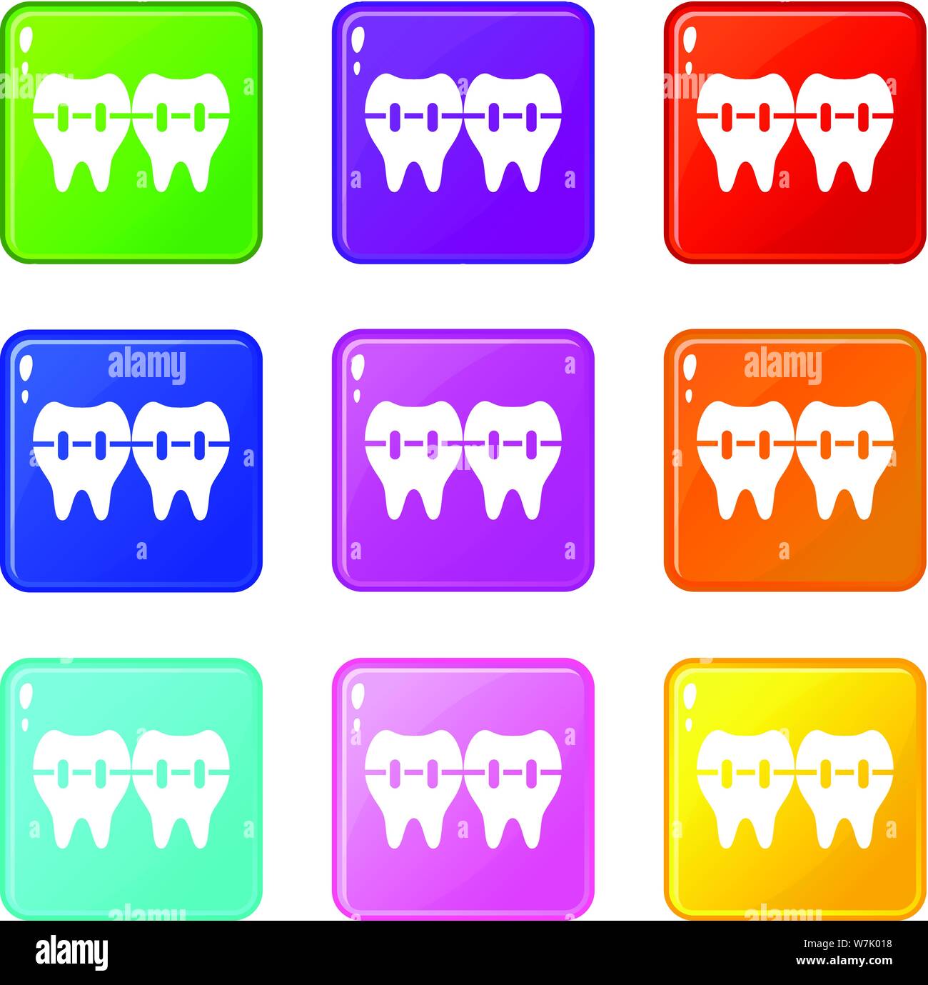 Implant icons set 9 color collection Stock Vector Image & Art - Alamy