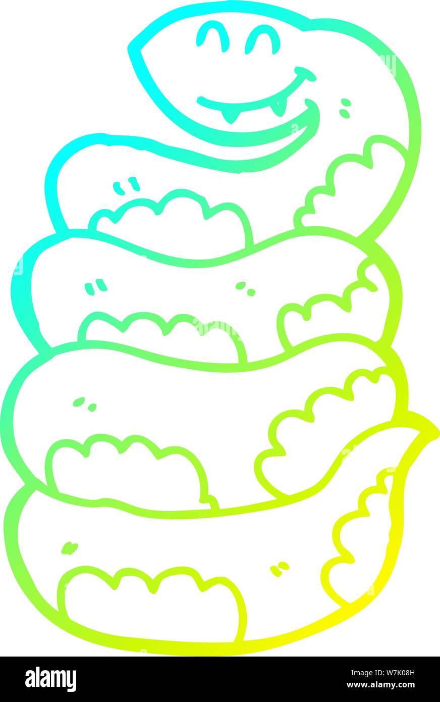 cold gradient line drawing of a cartoon snake Stock Vector Image & Art ...