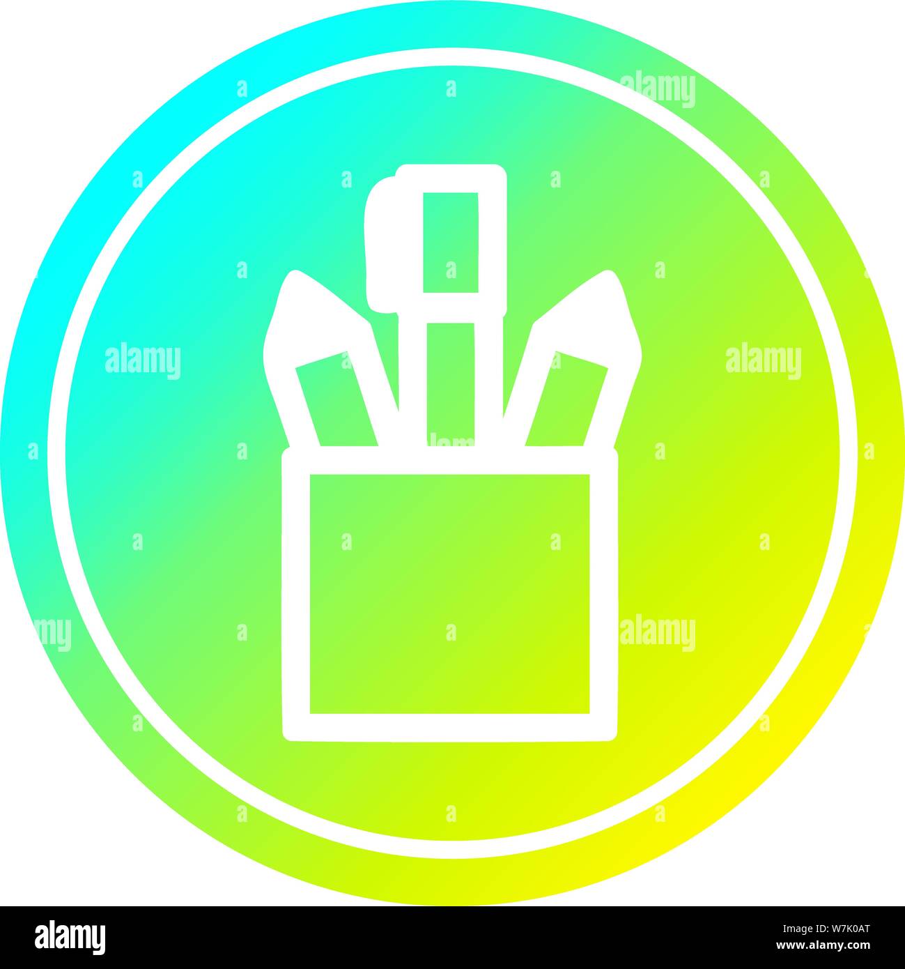 pencil pot circular icon with cool gradient finish Stock Vector Image ...