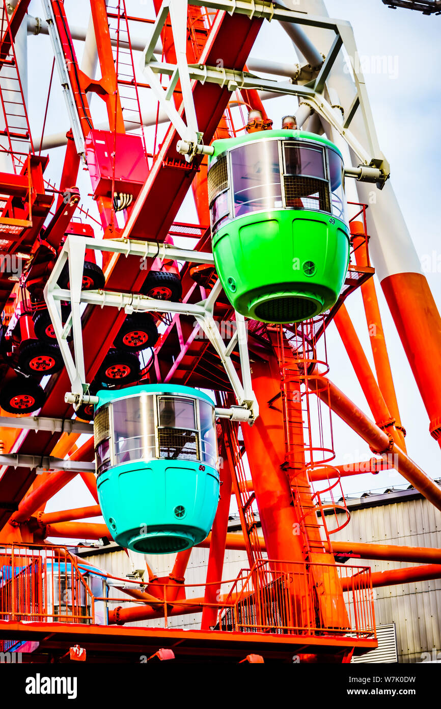 Tokyo, Japan - May 12, 2019: This 115 meter tall ferris wheel is one of ...