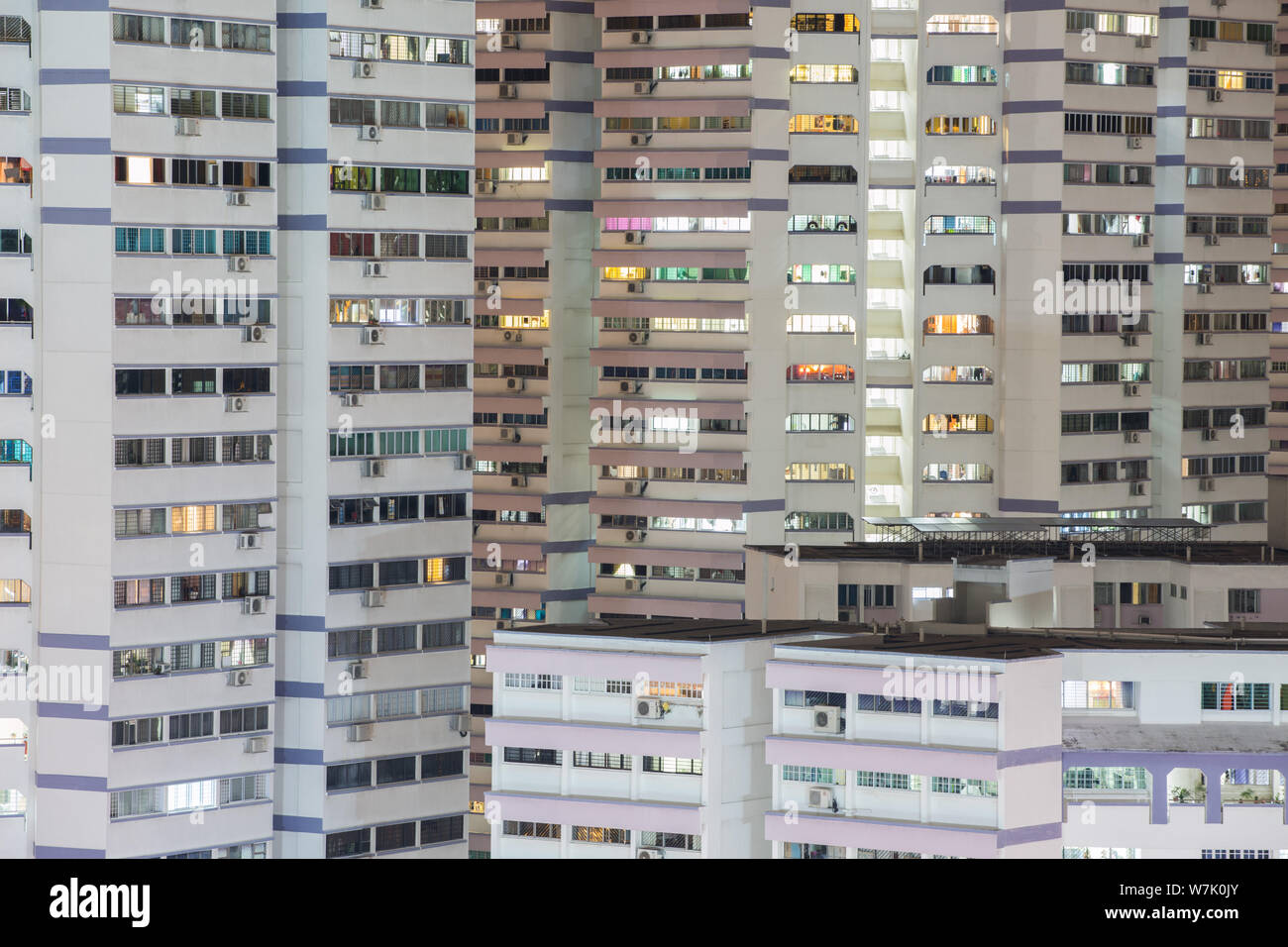 HDB local housing estate in the night, Singapore Stock Photo - Alamy