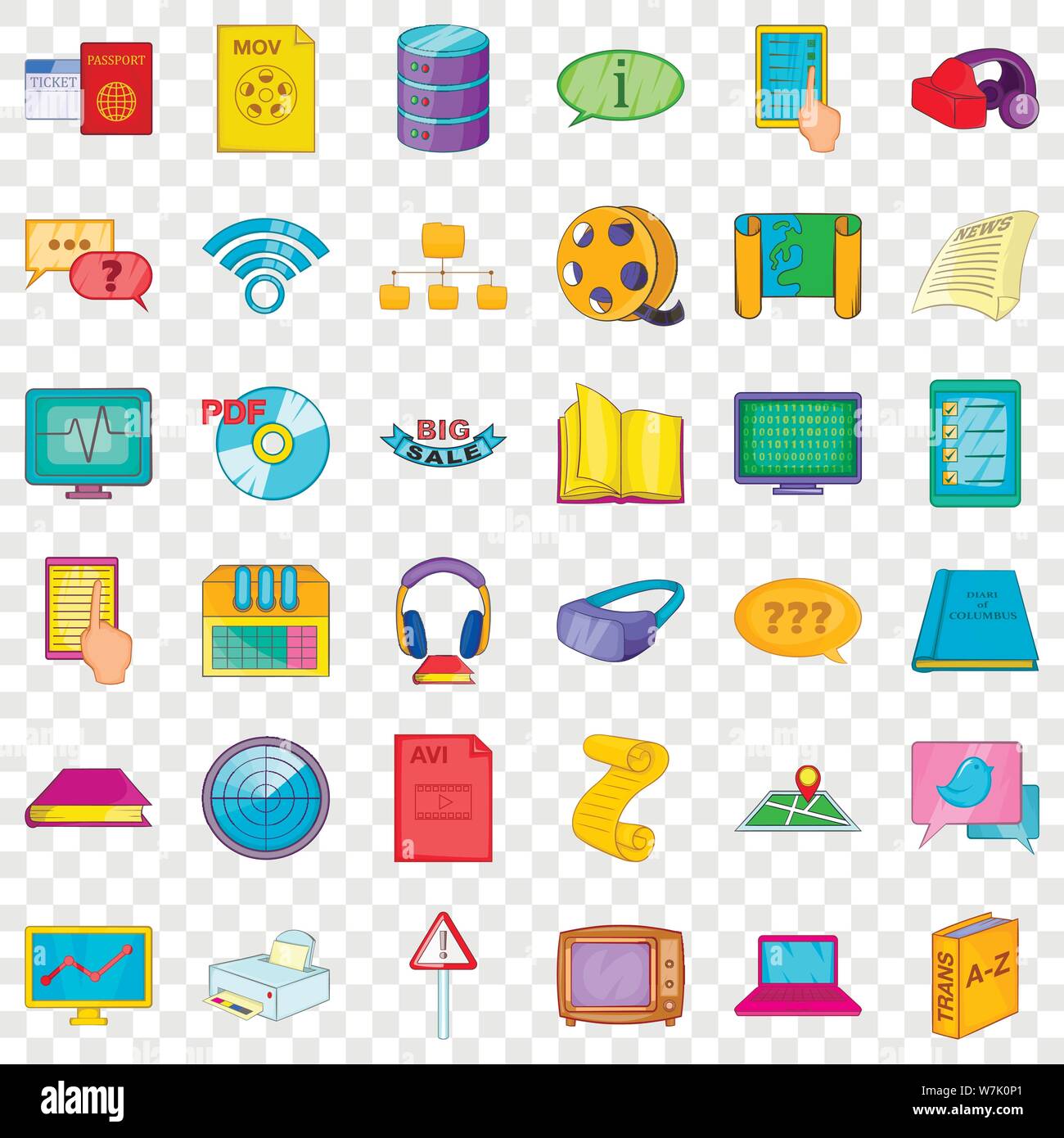 Navigation icons set, cartoon style Stock Vector Image & Art - Alamy