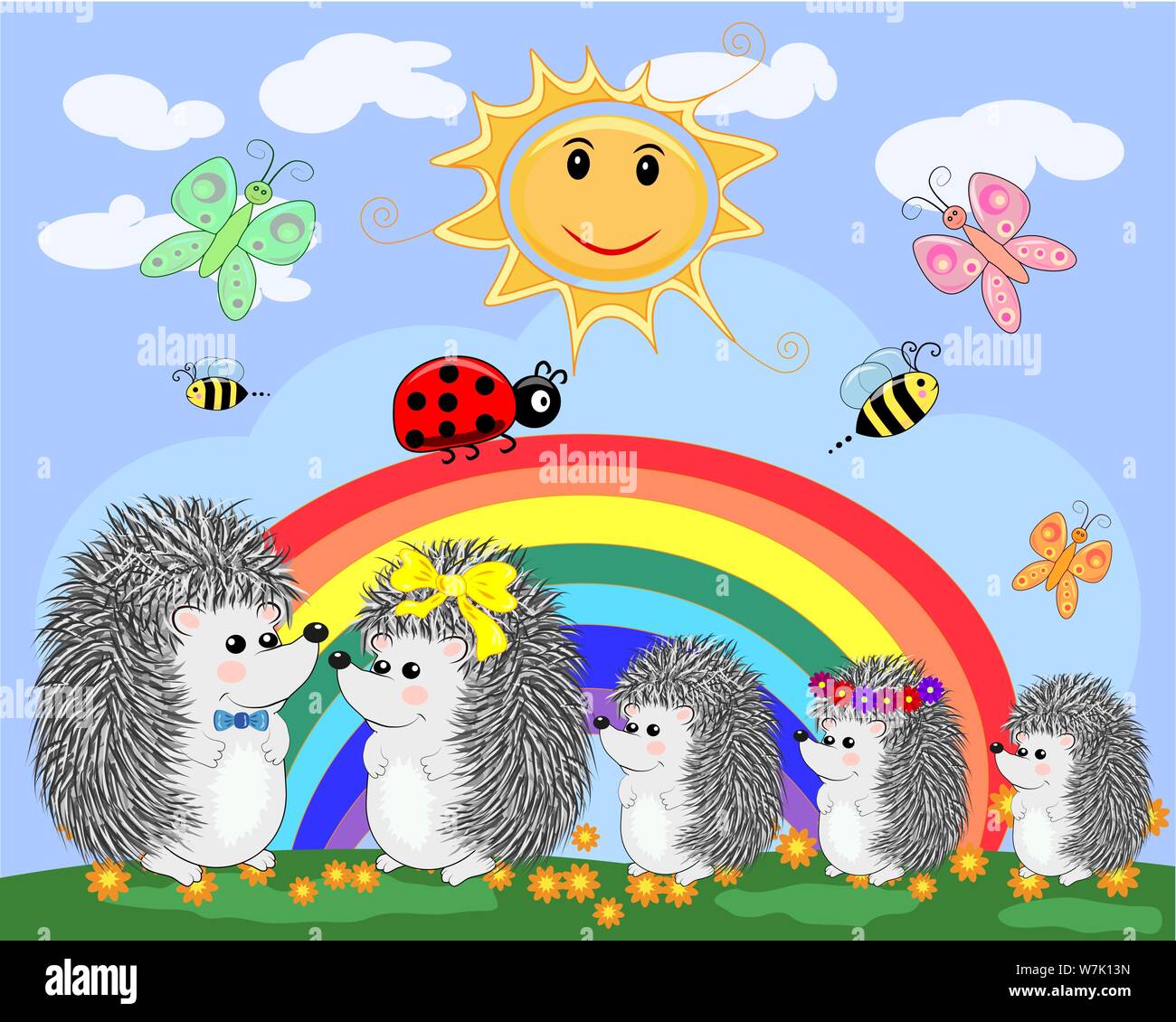 Family hedgehog Stock Vector Images - Alamy