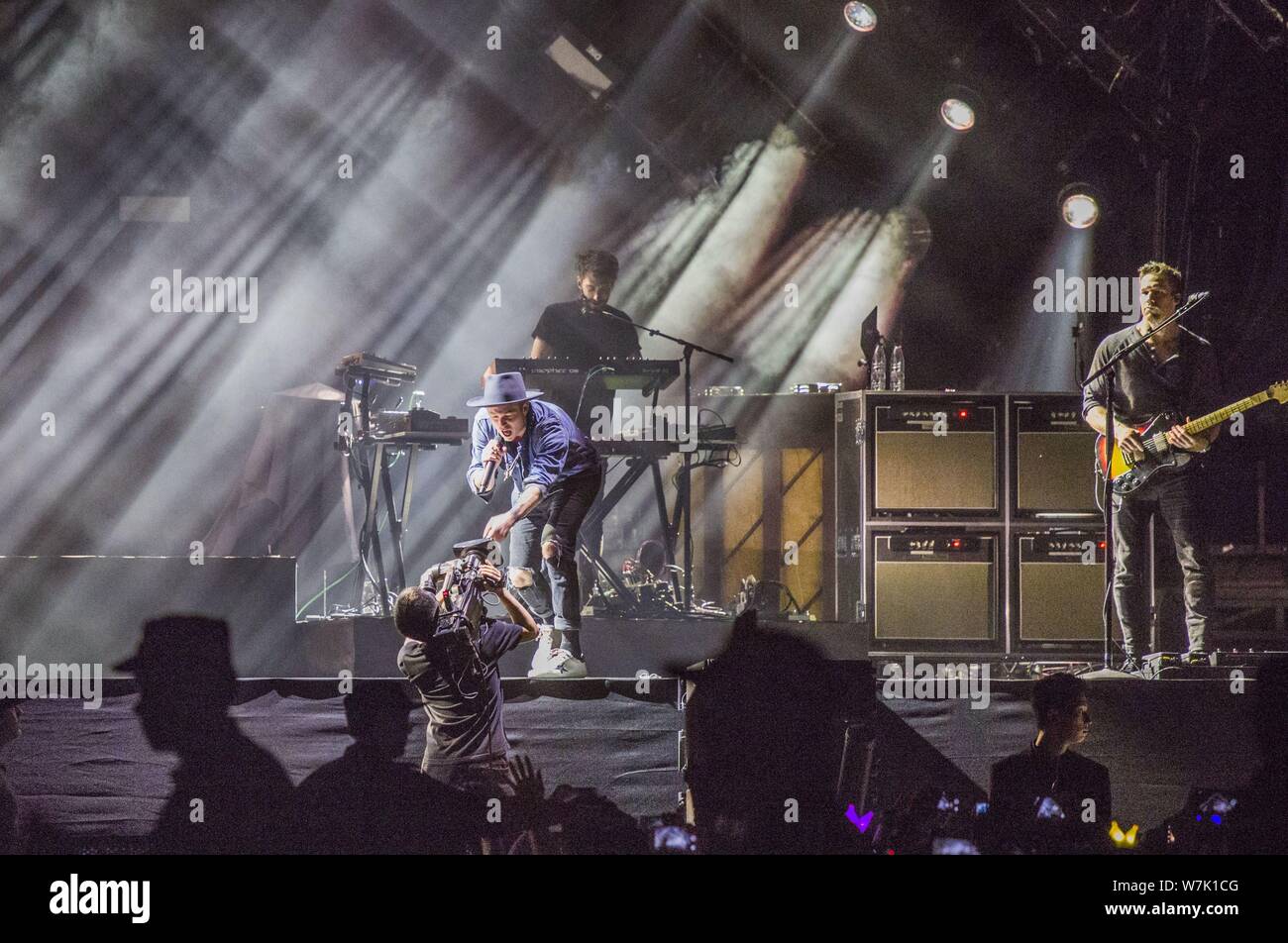 American pop rock band OneRepublic performs at its concert in Shanghai ...