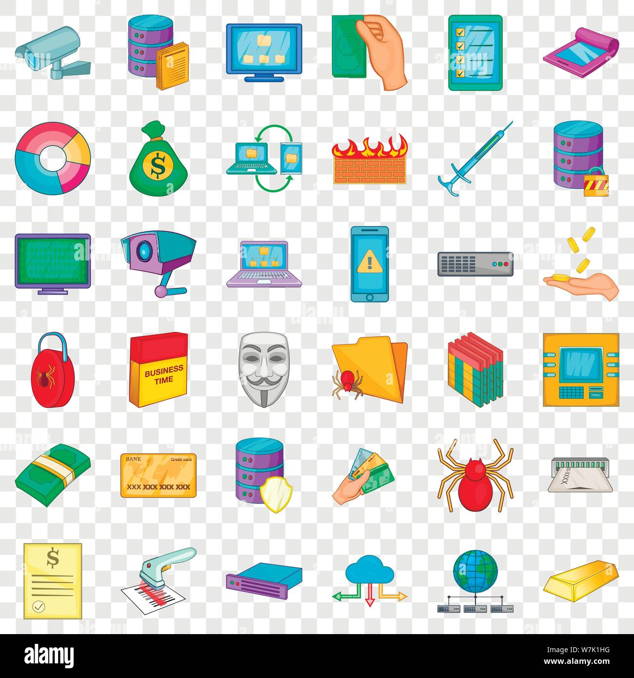 Protection icons set, cartoon style Stock Vector Image & Art - Alamy